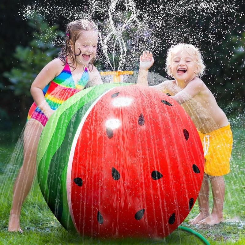 Inflatable Sprinkler for Kids, 35" Giant Watermelon Spray Water Ball ...