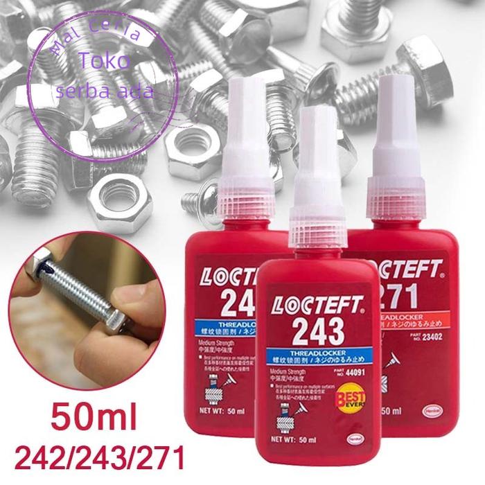 Promo 50ml Lem Baut 271/243/242 Thread Locker Cairan Liquid Cakram ...