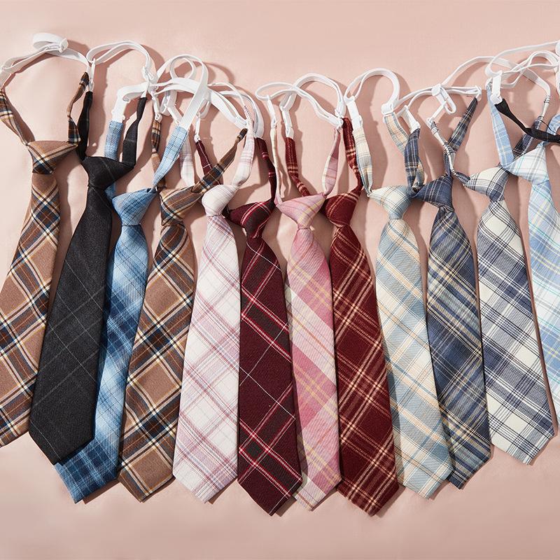 Jk Small Necktie Female College Style Plaid Lazy Japanese Style ...