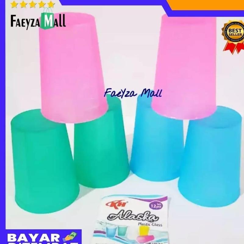 HARGA DISKON !! 6 PCS Gelas Plastik Warna Merk KH / Gelas Minum - Shop ...