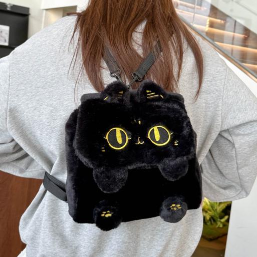 Beg galas mewah kucing hitam, reka bentuk kartun, kucing comel ...