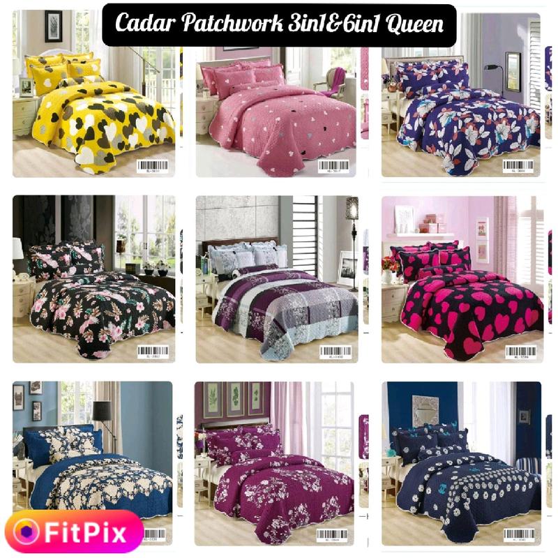 Cadar Patchwork 3in1&6in1 Queen - TikTok Shop Malaysia