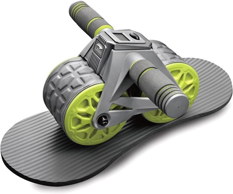 Ab Wheel Roller Automatic Rebound with Knee Pad Mat,Core Muscle ...