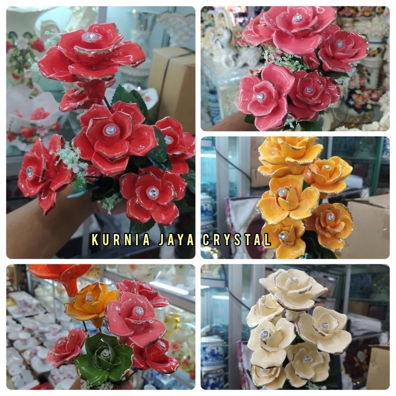 Bunga Keramik Mekar Italy 1 Set 7 Tangkai Import/ Bunga Keramik London ...