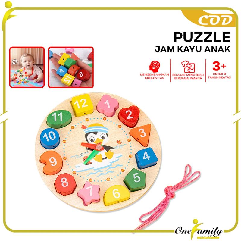 [COD] OFM M330 Puzzle Jam Dinding Mainan Kayu Anak Belajar Angka - Shop ...