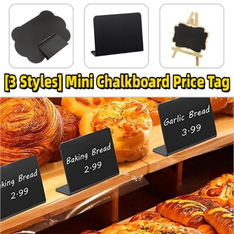 [3 Styles] Mini Chalkboard Price Tag Food Label Rewritable Bakery ...