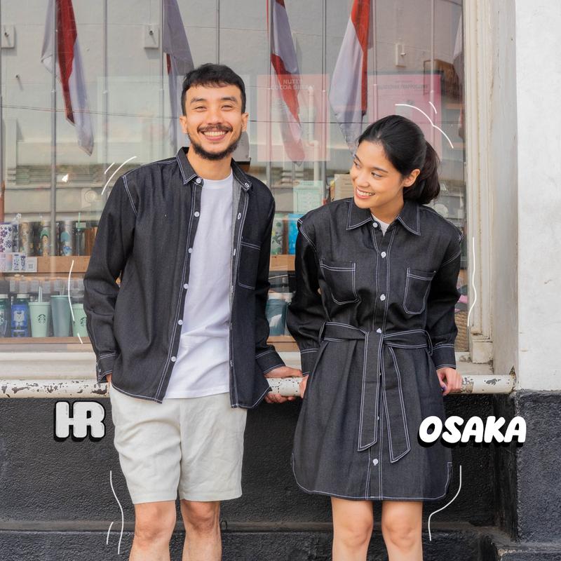 OSAKA - DENIM COUPLE SHIRT! kemeja denim Pasangan - Shop | Tokopedia