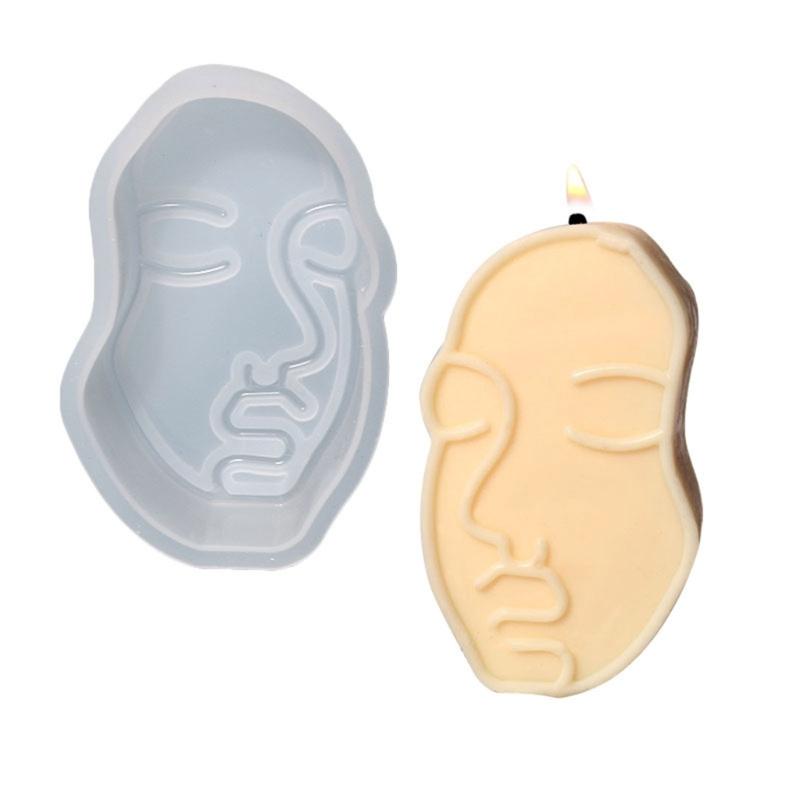 ZHIXI 3D Human Face Candle Mold Art Abstract Candle Mold Candle ...