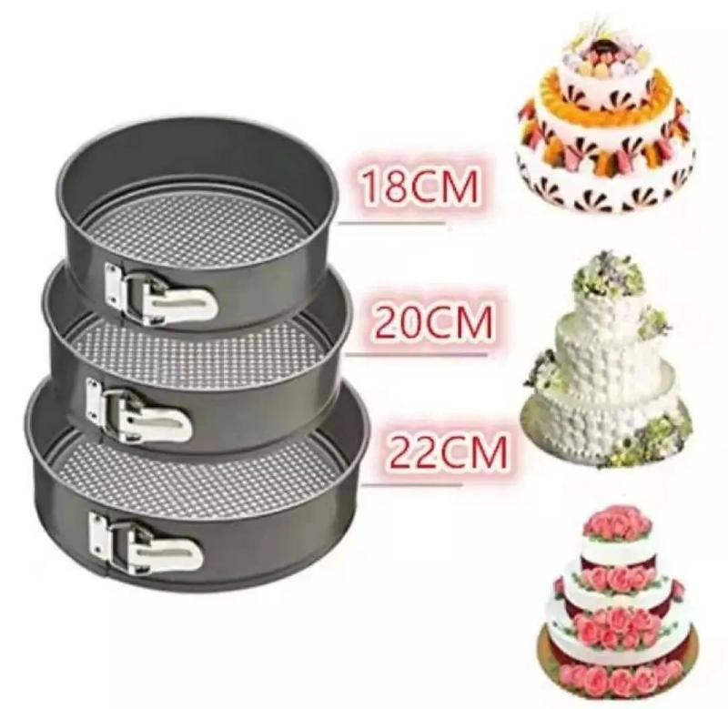 3pcs set Non-stick Removable Base Tray Baking Molding Round Shapes ...