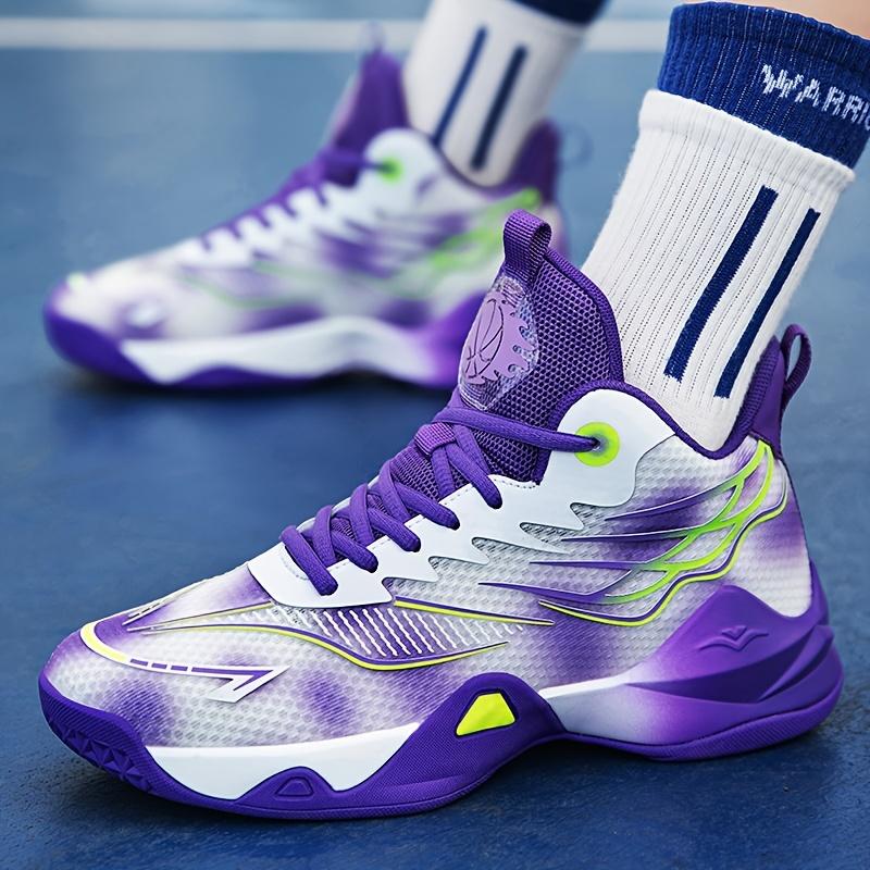 Men's Trendy Gradient Color Basketball Shoes, Durable Shock Absorption ...