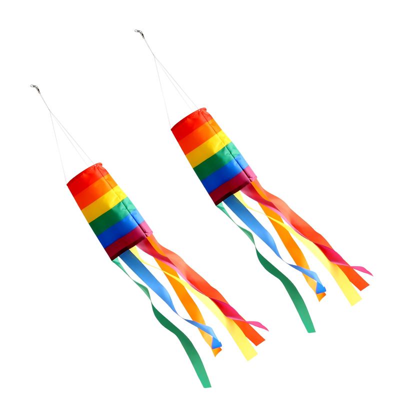 2 Pieces Windsock Colorful Hanging Decoration Windsock for Outdoor ...