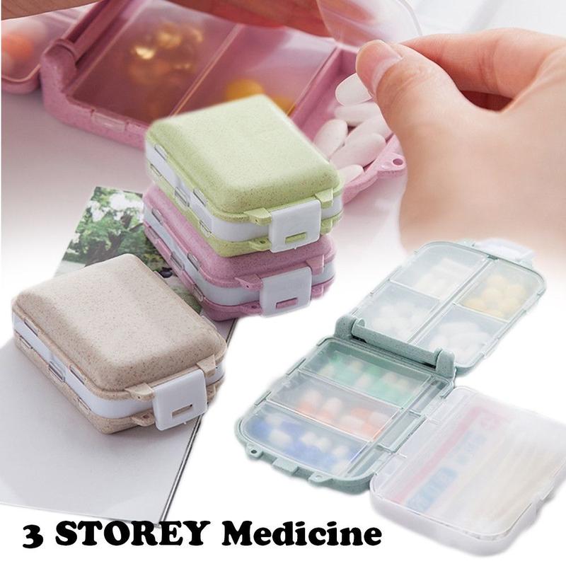 Portable Drug Organizer Moisture-proof Wheat straw Medicine Splitters ...