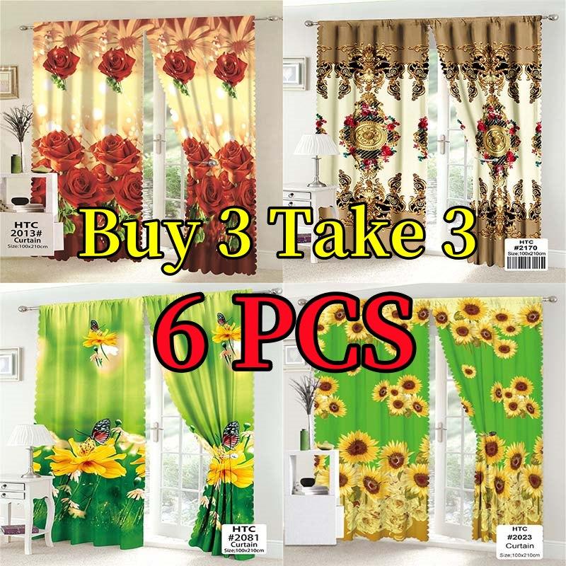 [Buy 3 Take 3= 6pcs]100*210cm New Sale Curtain For Windows Elegant ...