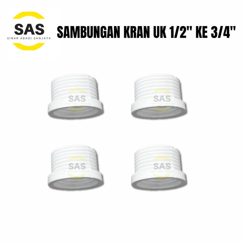 [SAS] Sambungan Kran 1/2 ke 3/4 Inch / Sambungan Konektor kran - Shop ...