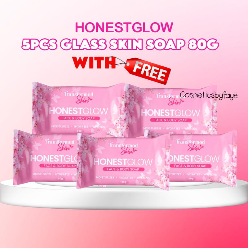 (5pcs) 80g Glass Skin Soap by Honestglow Niacinamide Soap, Alpha ...