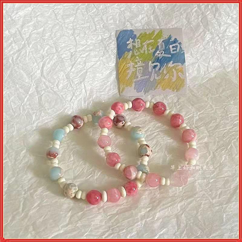 In Stock Macaron Color Ceramic Beaded Bracelet for Women Ins - TikTok ...