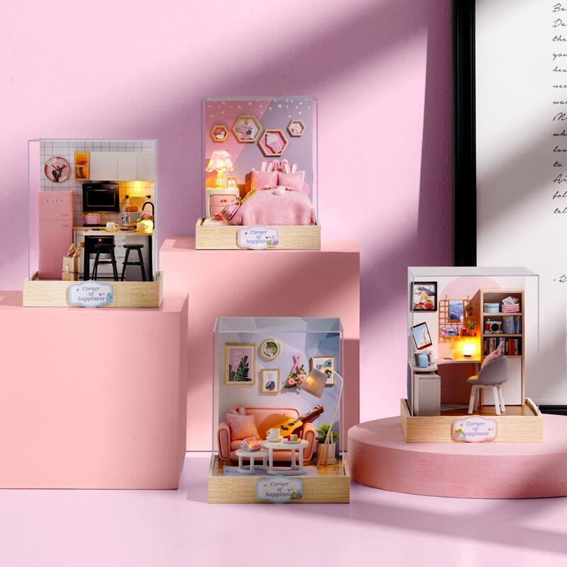 DIY Set Rumah Boneka Kayu Miniatur dengan Set Perabot Lengka - TikTok ...