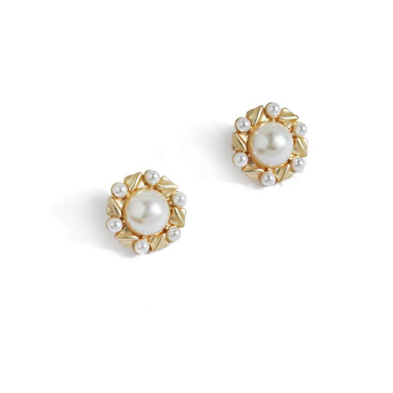 Anting-anting Mutiara Bunga Geometrik, Kancing Zirkonia Penuh, - TikTok ...