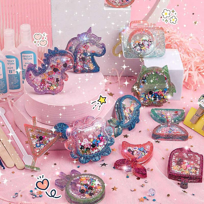 Kids DIY Crystal Glue Key chain Art Craft Set for Girls birthday ...