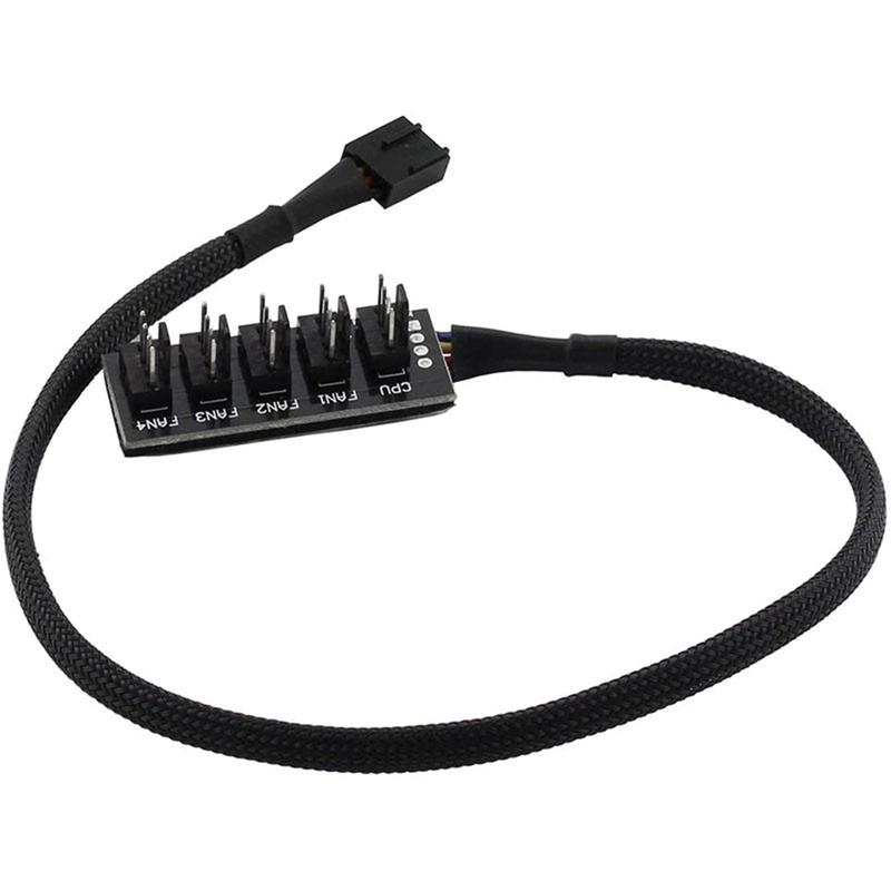 Host Case PC Cooler Fan Power Cable 1 Female to 5 Male 4Pin Socket ...