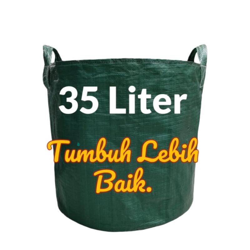 Planterbag 35 Liter Hijau Silinder Pot Tanaman Bunga - Shop | Tokopedia