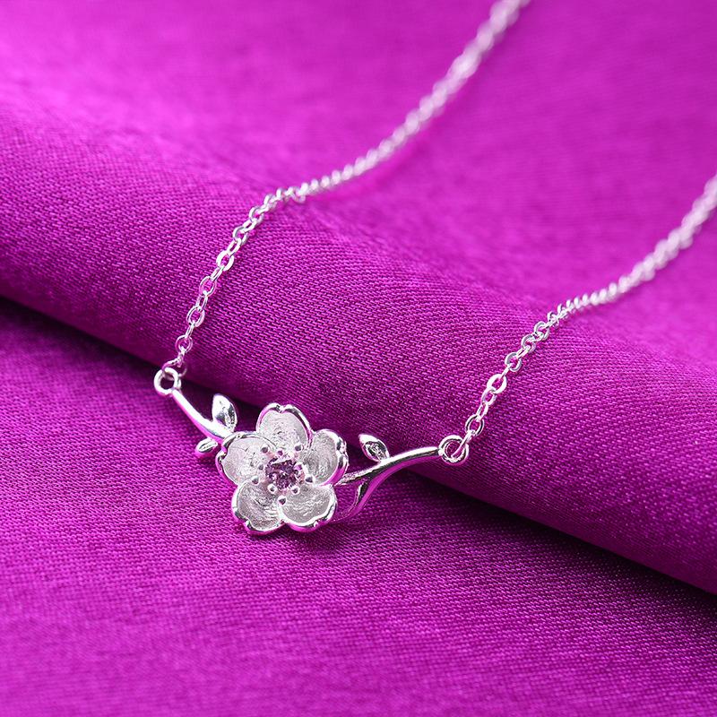 Rantai Leher Bunga Perak untuk Wanita - Accessories Women, Tahan ...