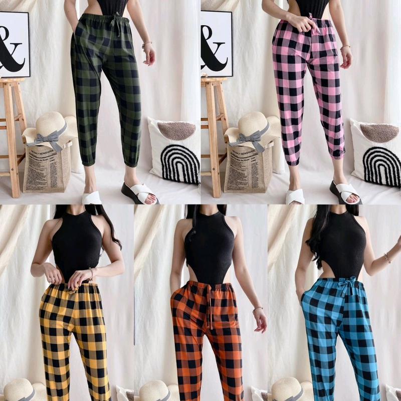 Checkered Jogger Pants Unisex - TikTok Shop Philippines