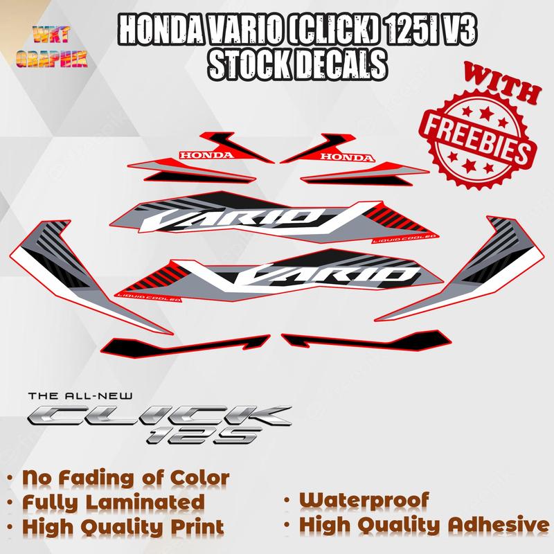 HONDA VARIO (Click) 125i V3 STOCK DECALS (WATERPROOF, LAMINATED ...