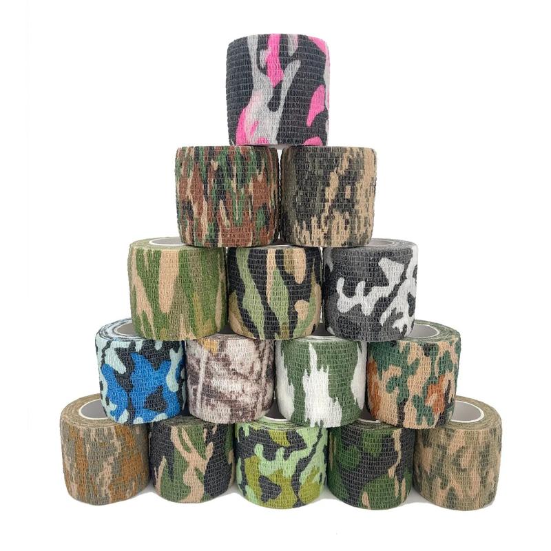 12pcs 4.8M Hunting Disguise Elastoplast Camouflage Elastic Wrap ...