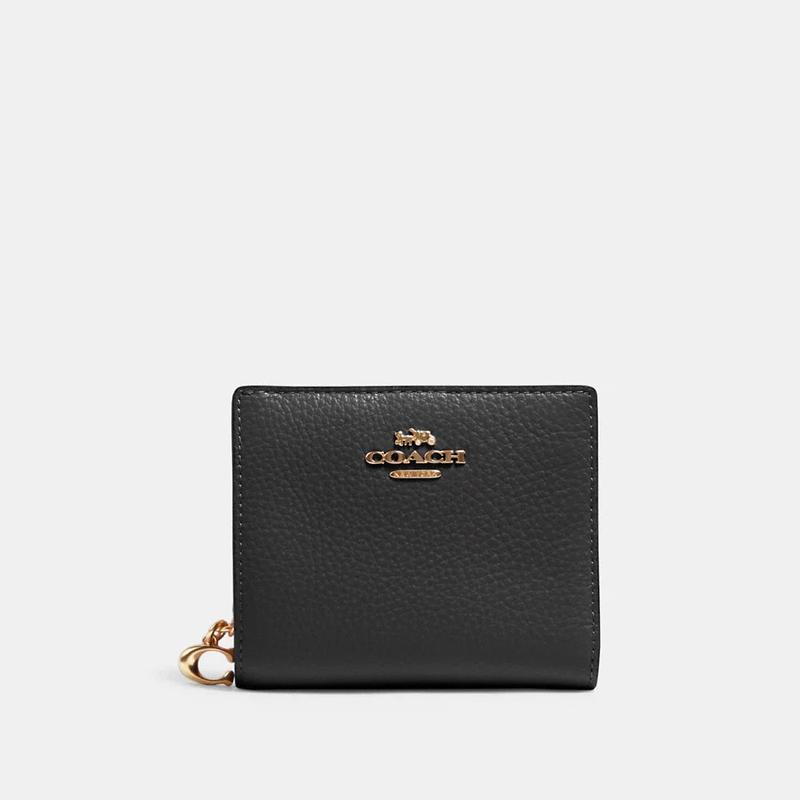 [INCOMING ETA 30 DAYS] COACH Pebbled Leather Snap Wallet in Black ...