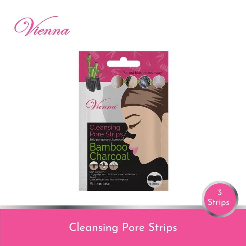 VIENNA CLEANSING PORE STRIPS CHARCOAL + BAMBOO - 3 SHEET SACHET IN 1 ...