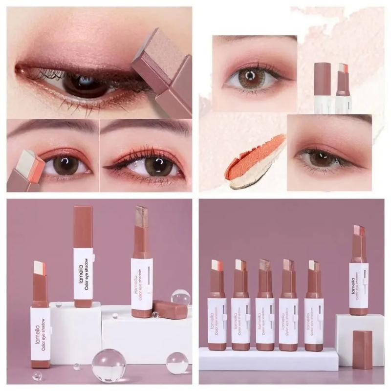 2 Tone Eyeshadow Stick Pearly Glitter Gradient Eyeshadow Pencil ...