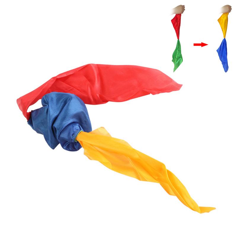 4 Colors Changing Magic Silk Scarf Magic Trick Joke Props Magician ...