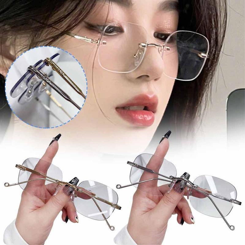 Transition Photochromic Eyeglasses for Men Women Frameless Computer ...