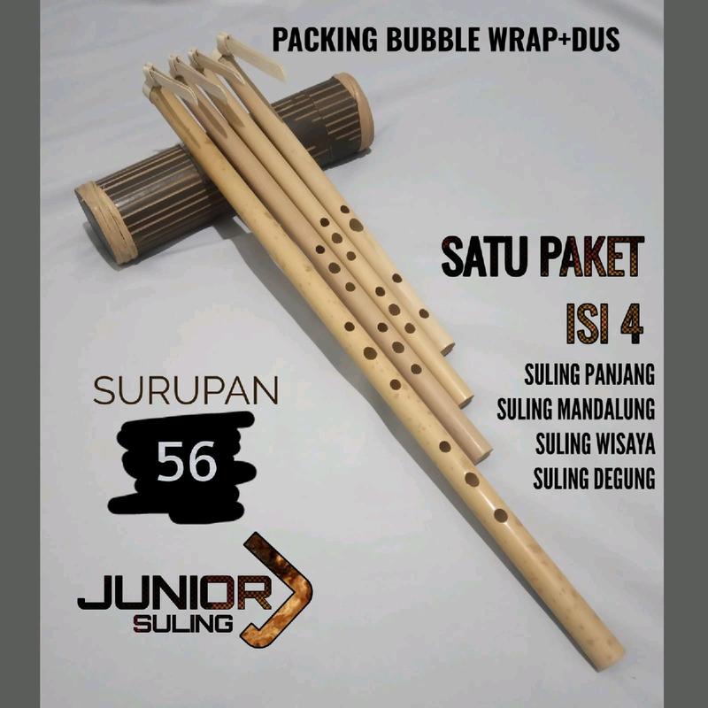 Suling satu set isi 4 ukuran 56 (suling panjang, degung, mandalung dan ...