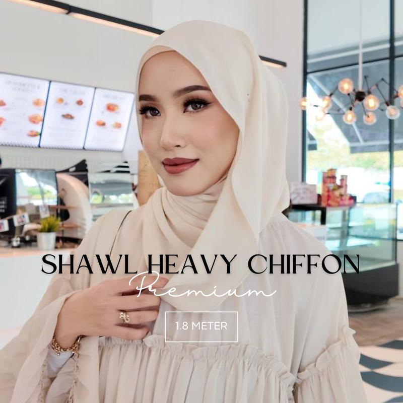 Selendang Shawl, Amyrahijab, Diperbuat daripada Sifon Berat, Kualiti ...
