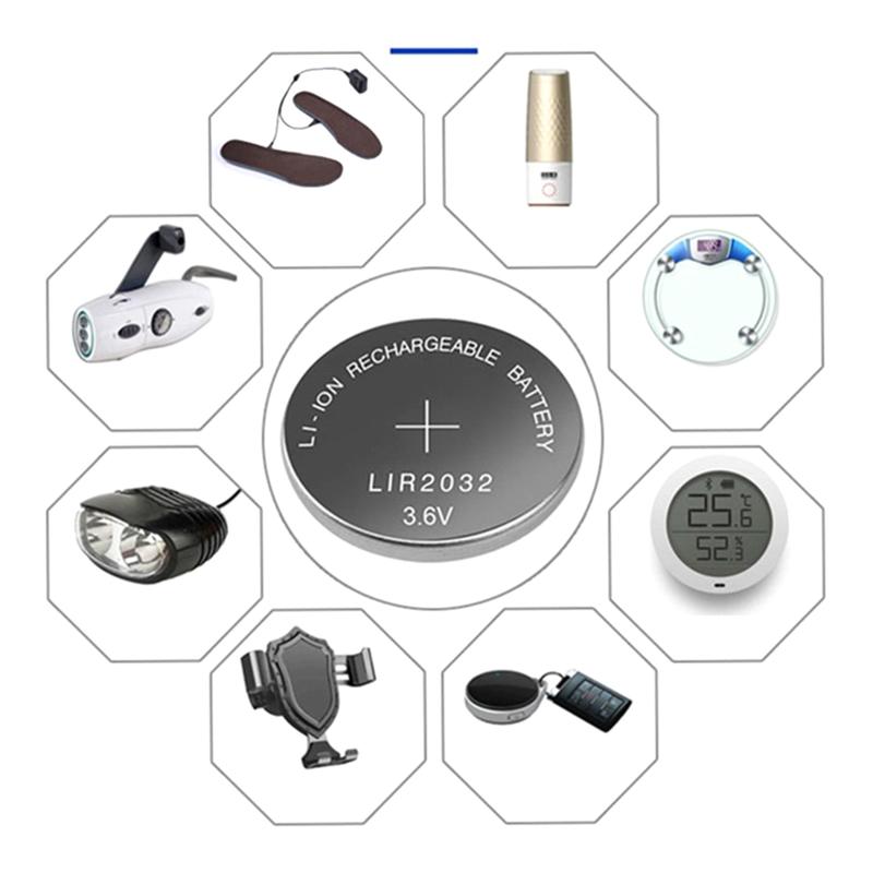 3.6V 40mAh LIR2032 Rechargeable Batteries LIR 2032 Button Cell - TikTok ...