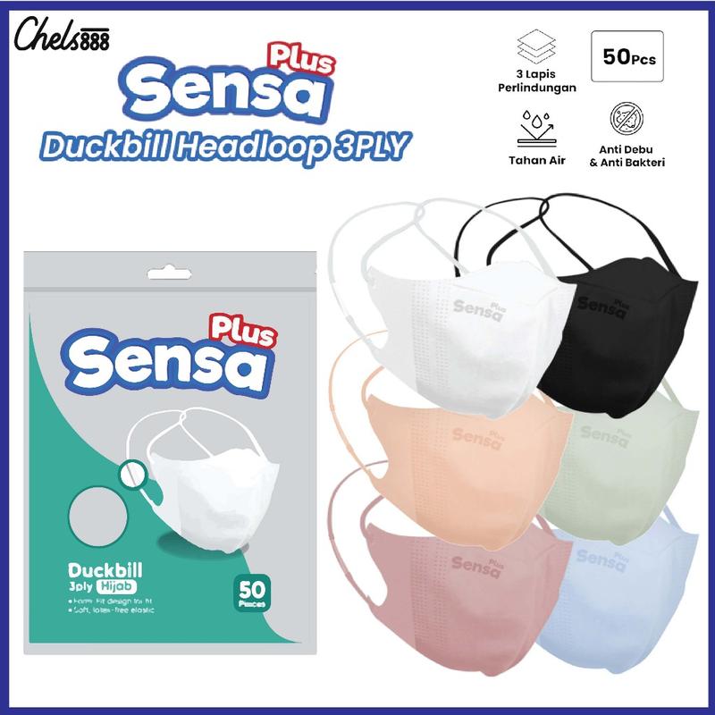 Masker Duckbill Hijab 3ply Sensa Plus Headloop isi 50 pcs - Shop ...