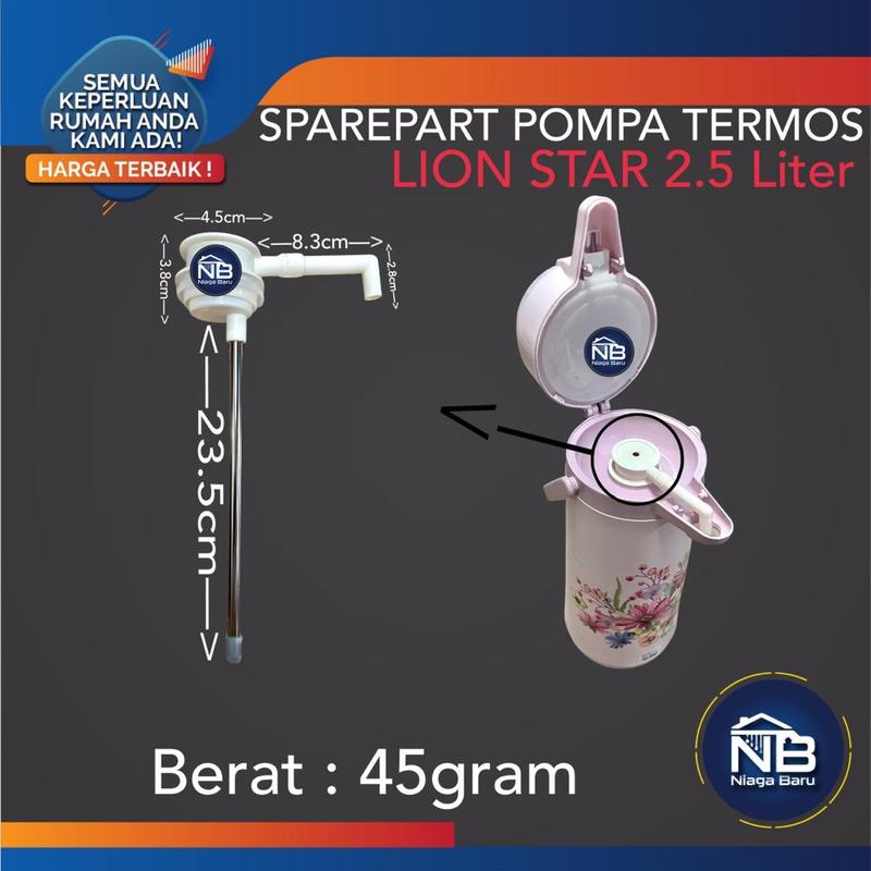 Selang Termos Pompa 2.5Liter Air Panas Lion Star Siphon Pipe - Shop ...