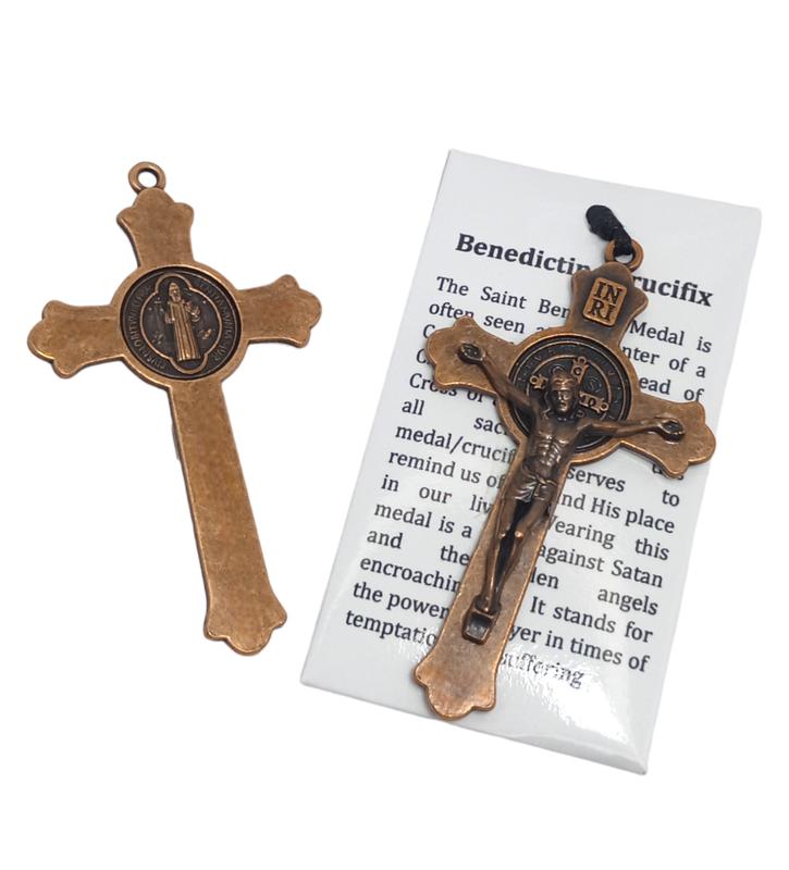 Vintage Benedictine Crucifix with Cord in Antique Bronze for - TikTok ...