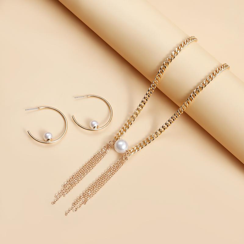 European and American Style Asymmetric Long Tassel Pendant Clavicle ...