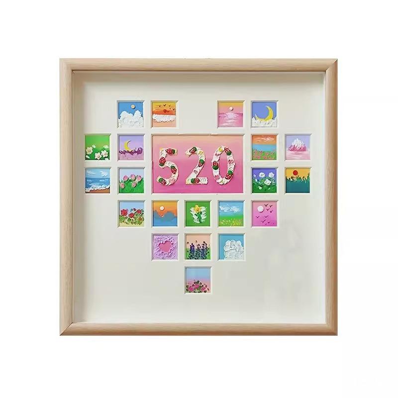 DIY Photo Frame,Handmade Painting,Couple Love Photo Frame Handprint ...
