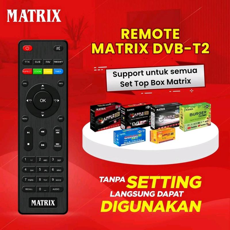 REMOTE STB SET TOP BOX MATRIX APPLE, BURGER - Shop | Tokopedia