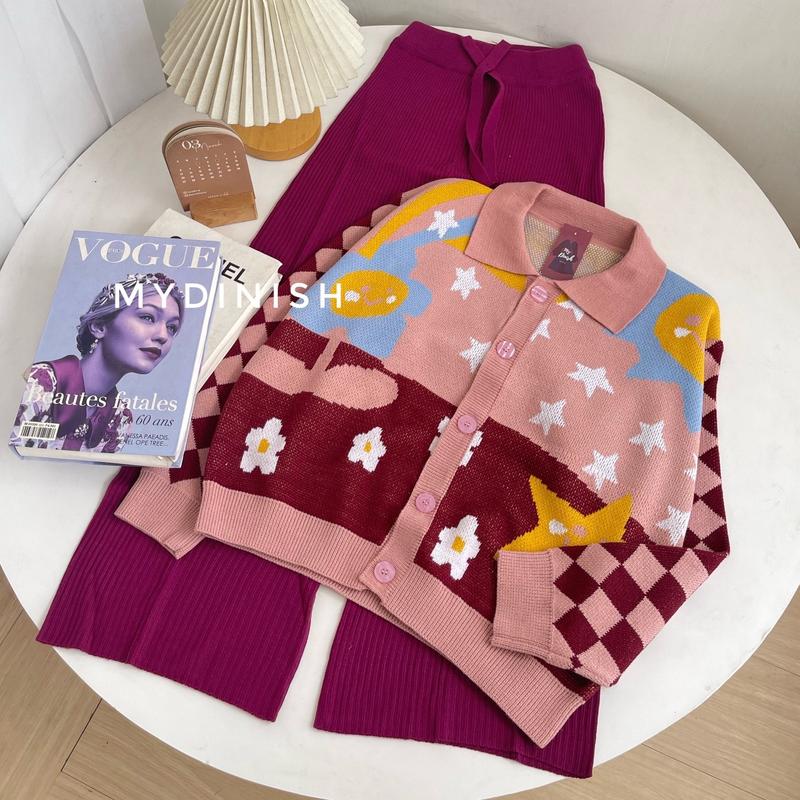 One set Bintang Polo - Stelan Rajut Wanita Motif Setelan - TikTok Shop