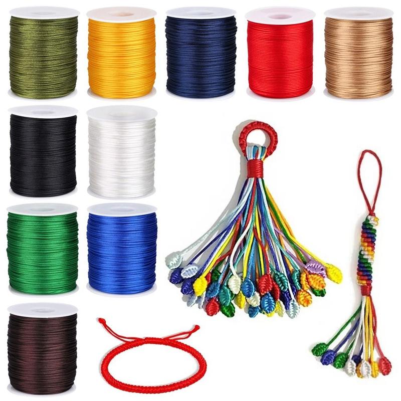 New 1.5mm Satin Cord 100M Solid Color Silk Rope Color Ropes - TikTok ...