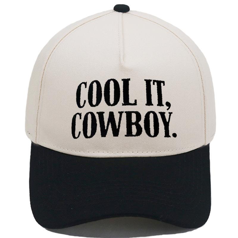 COOL IT COWBOY Trucker Hat Embroidered Color Block Baseball Cap Unisex ...
