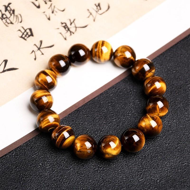 Yellow Tiger's Eye Bracelet Men's Tiger Eye Stone Beads Tige - TikTok ...