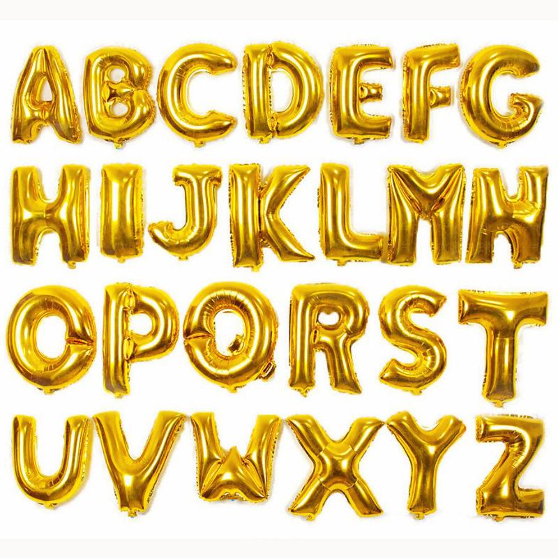 Brand of English letter balloons, size 16 inches, made from aluminum ...