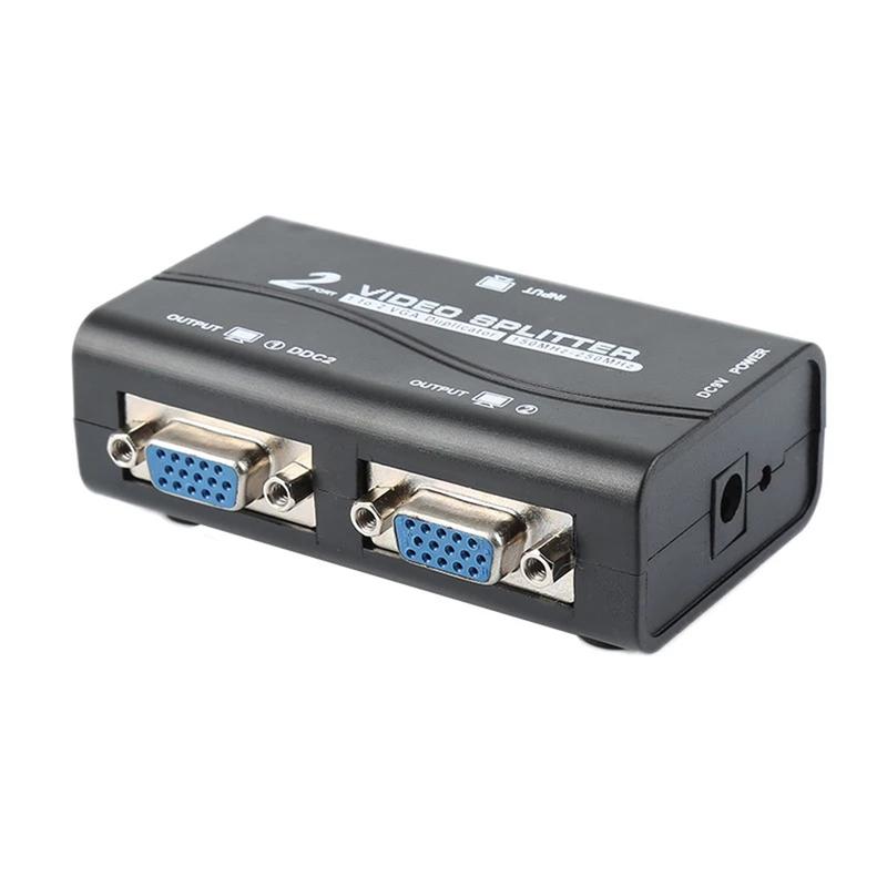 2 Port Split Screen 1 PC to 2 Monitor Duplicator Video Splitter ...