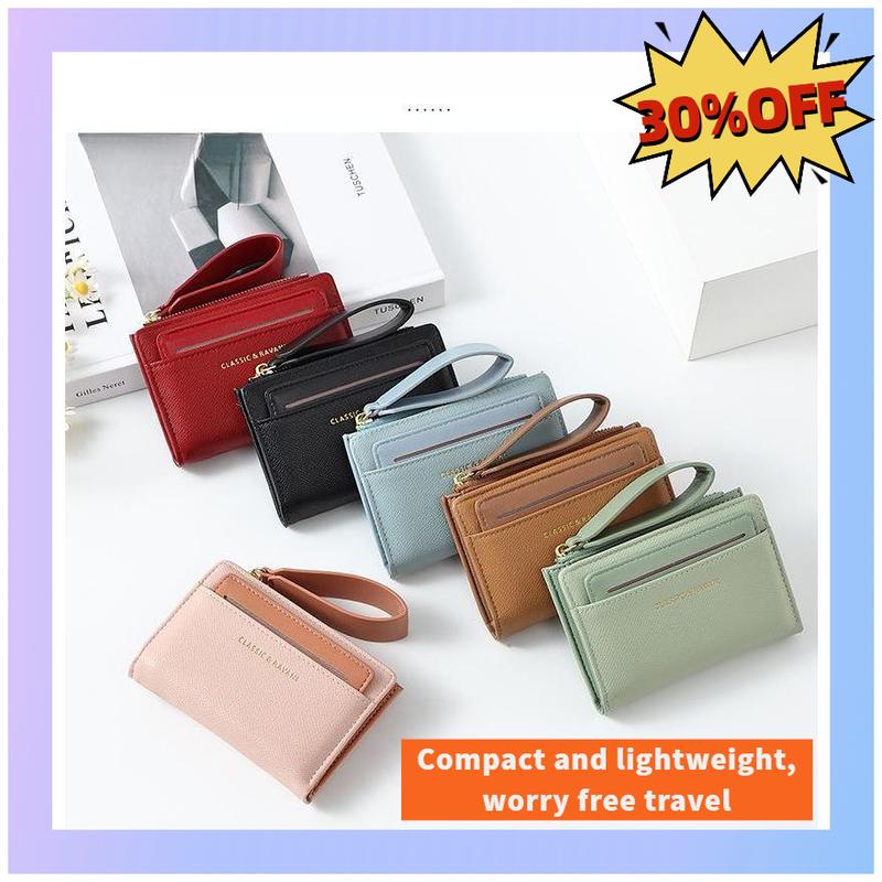 Dompet Zip Wanita, Panjang Pendek, Warna Pepejal, Gred Tinggi, Ketibaan ...
